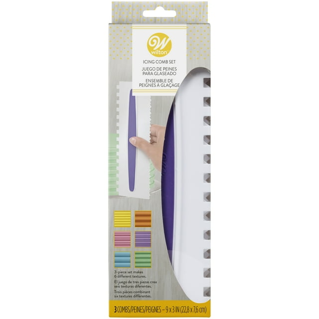 Wilton Icing Smoother Comb Set, 3-Piece Adaptable Model, 9 x 3 in ...