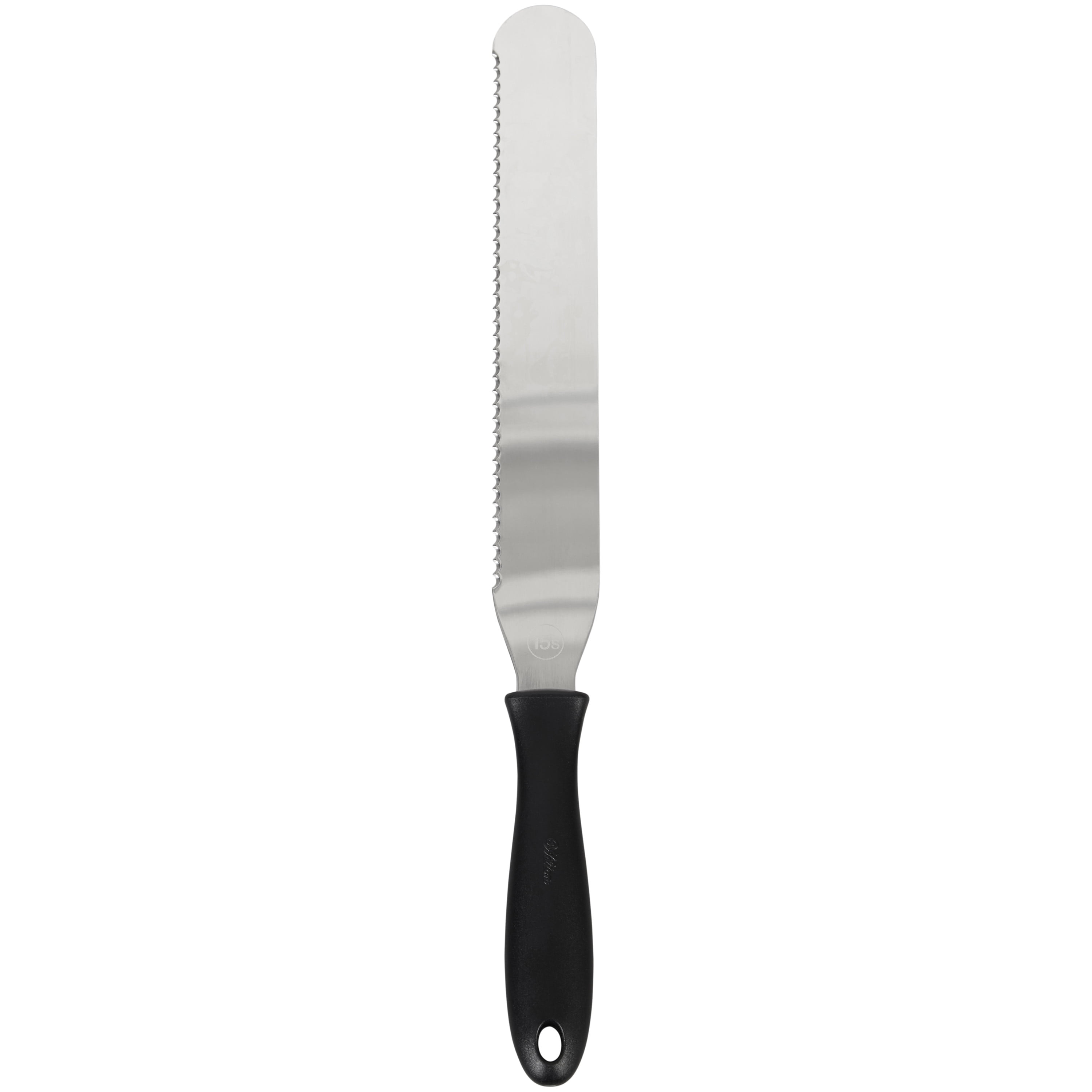 Wilton Icing Spatula, Stainless Steel, Black, Serrated Model, 15-inch ...