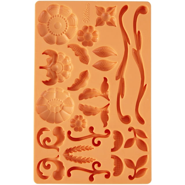 Wilton Lace Fondant and Gum Paste Silicone Mold, 5 x 8 inch, 23-Cavity ...