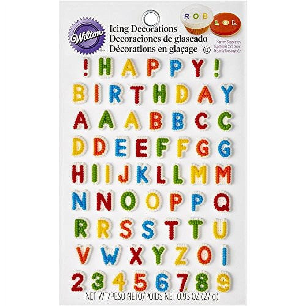 Wilton Letters & Numbers .. Edible Icing Decorations, Multicolor ...
