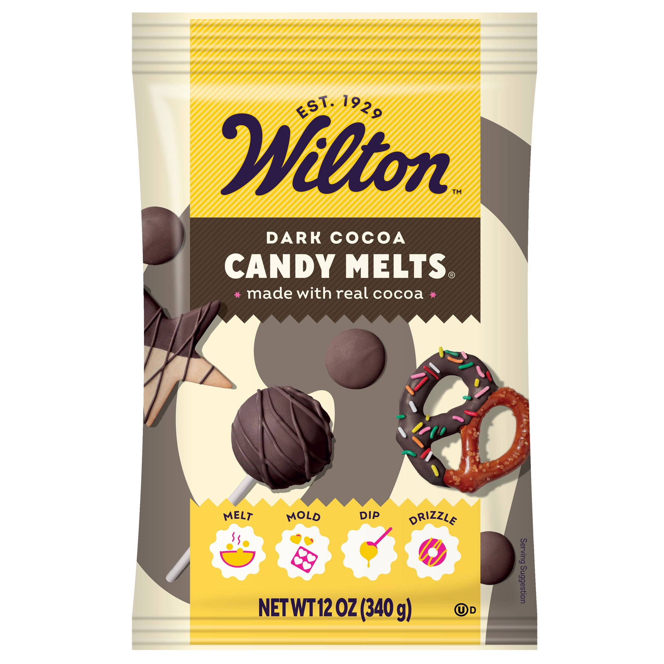 Wilton Melting Chocolate Dark Cocoa Candy Melts Cake Pops Candy Making ...