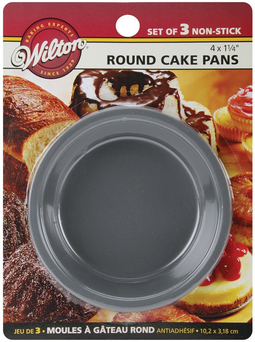Wilton Mini Cake Pans 3/Pkg-Round 4"X1.25" - Walmart.com