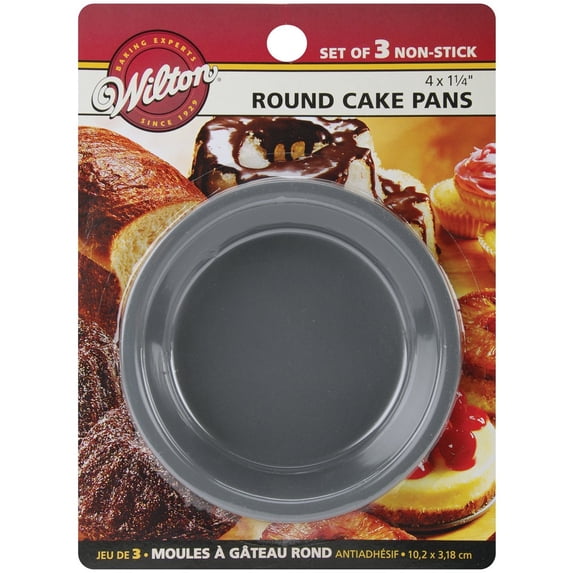 Wilton Mini Cake Pans 3/Pkg-Round 4"X1.25" - Walmart.com