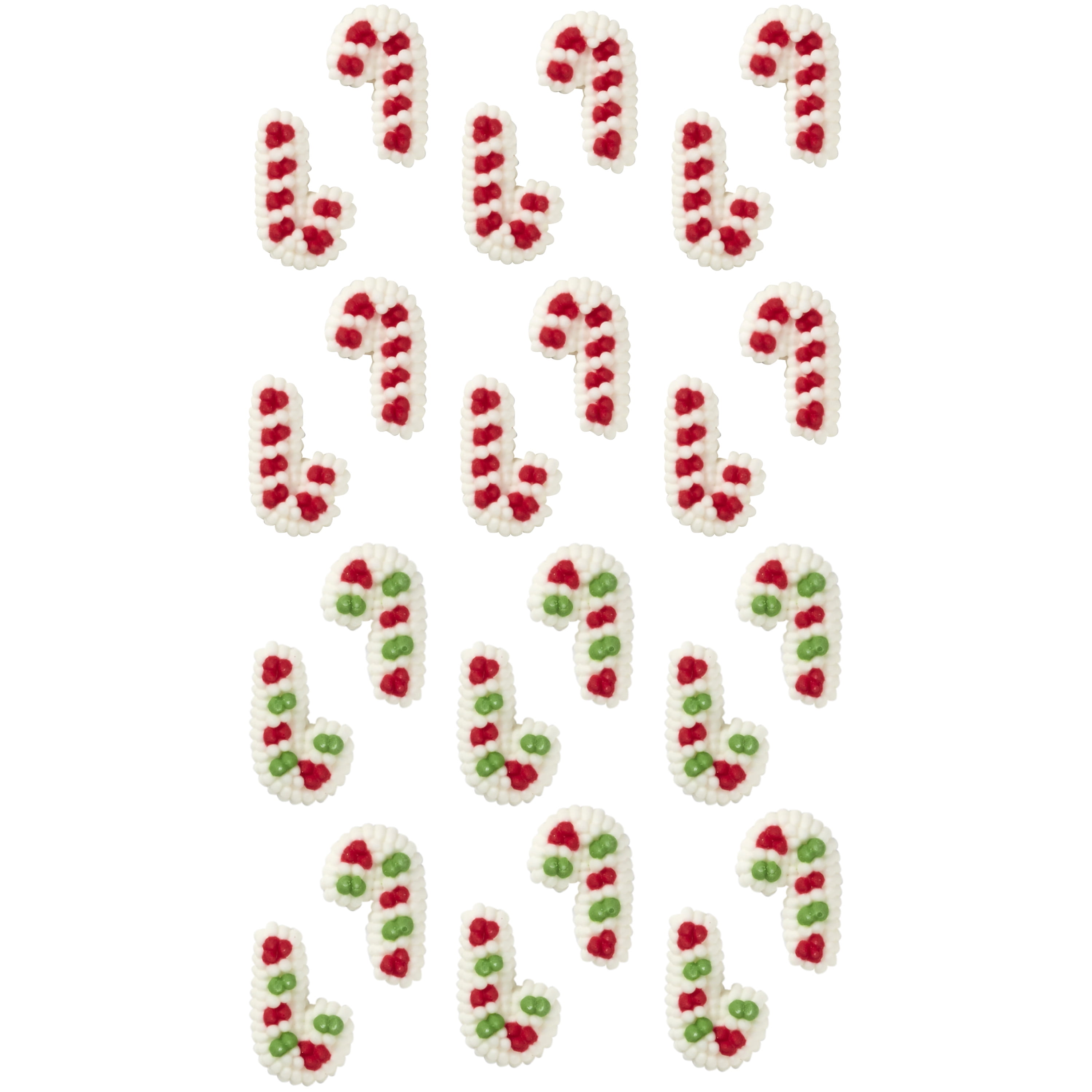 Wilton Mini Candy Cane Icing Decorations, Festive Holiday Cupcake ...