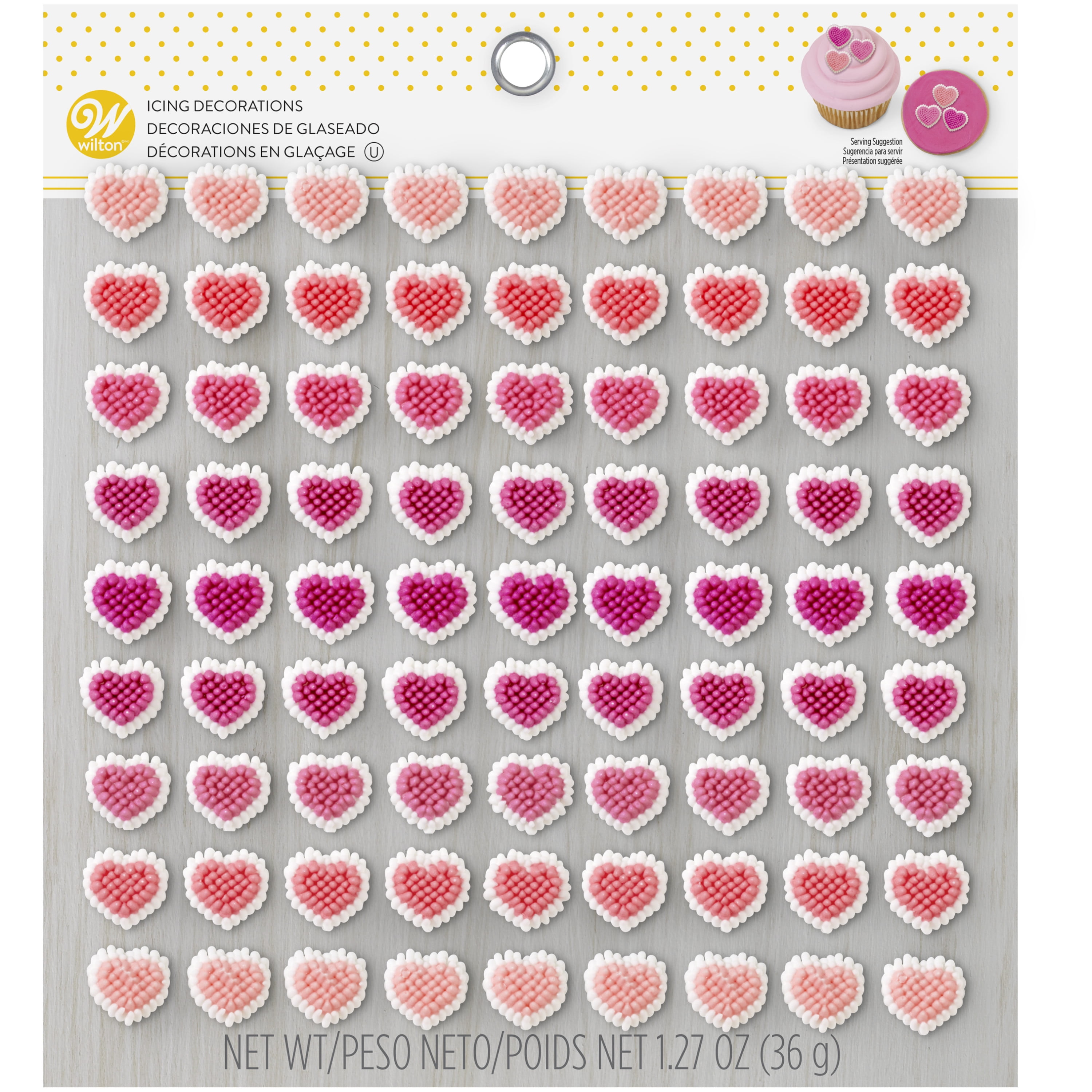 Wilton Mini Heart Icing Decorations, 81-Count for Valentine's Day Cake ...