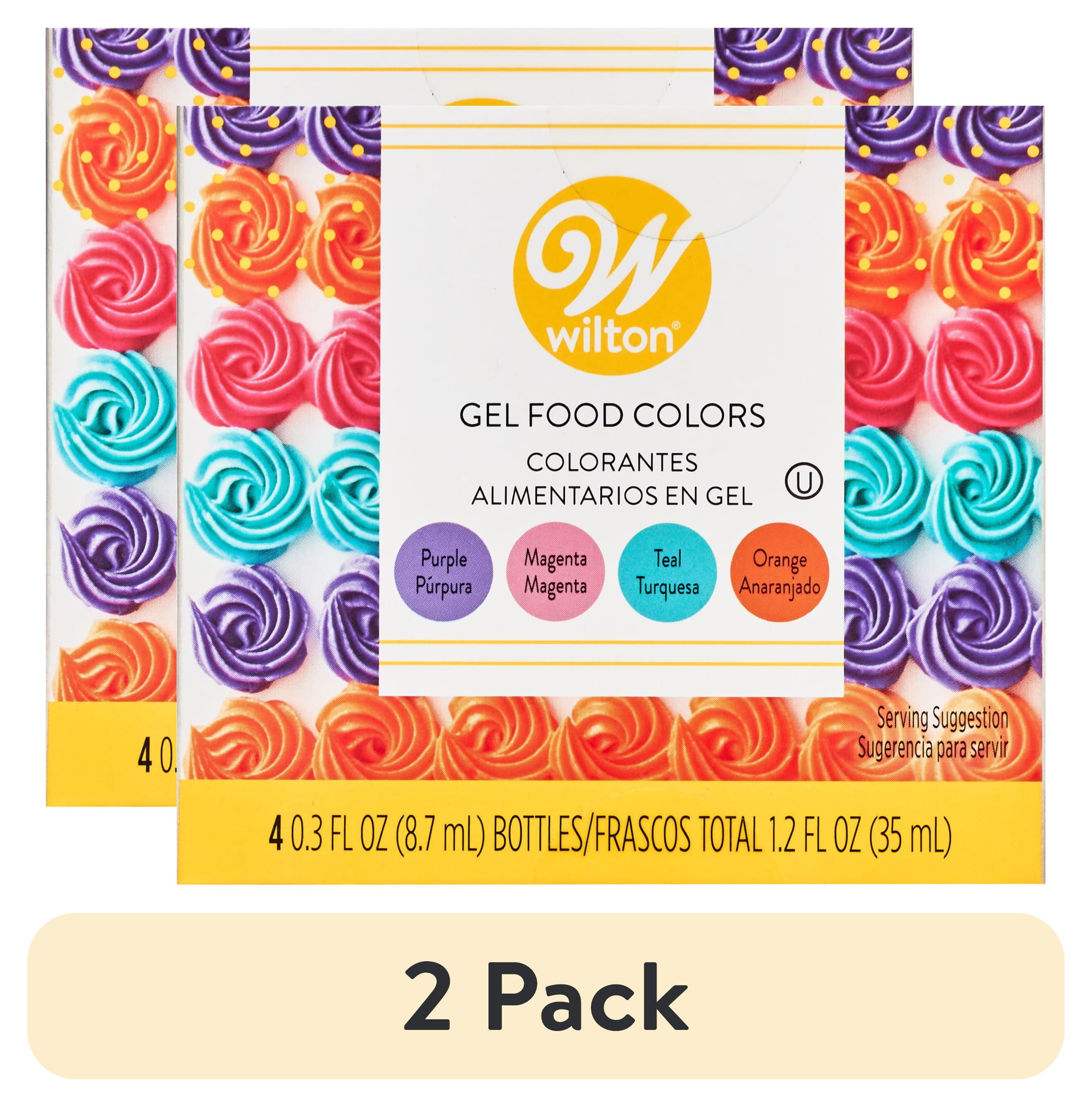 (2 pack) Wilton Neon Food Coloring Gel Icing Color Set, 4-Count ...
