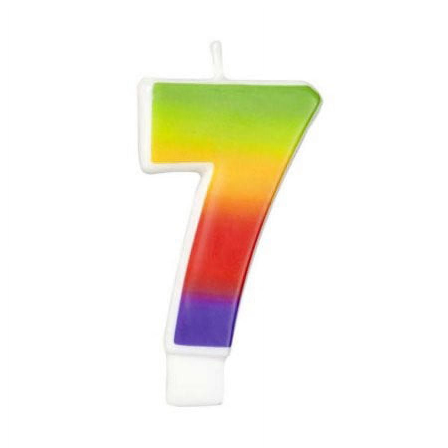 Wilton Number Candle, 7, Rainbow - Walmart.com