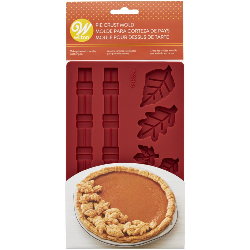 Wilton Silicone Bakeware, 8 Cavity Autumn Leaves Pie Crust Mold, 2103-0 ...