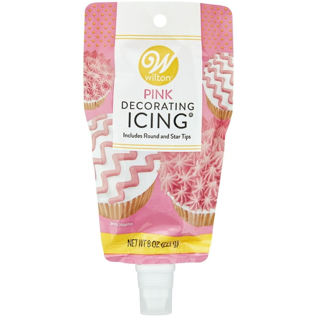 Wilton Pink Icing Pouch with Tips, 8 oz. - Walmart.com
