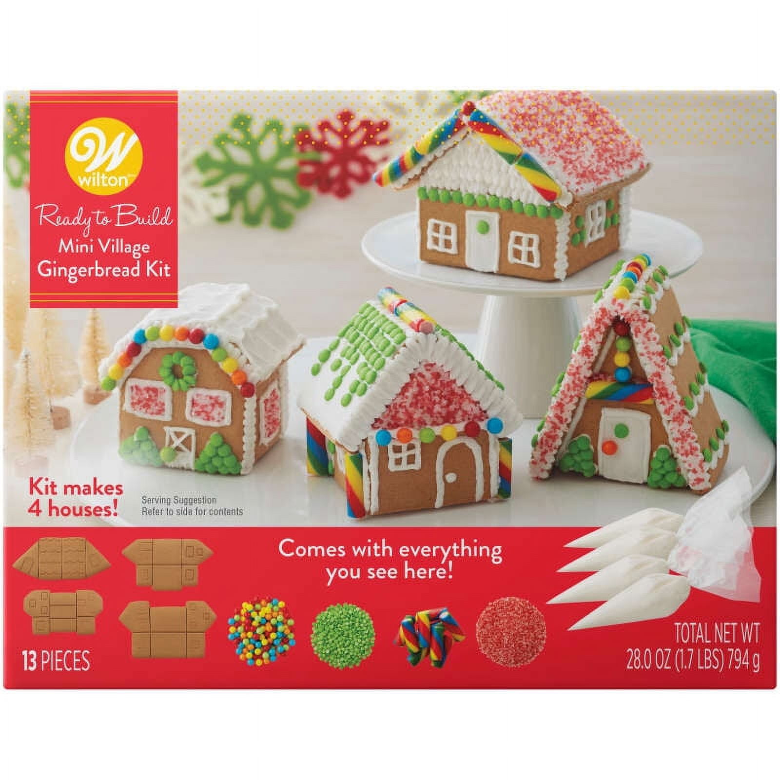 13-Piece Winter Decorative House Accessories: Mini Village Christmas ...