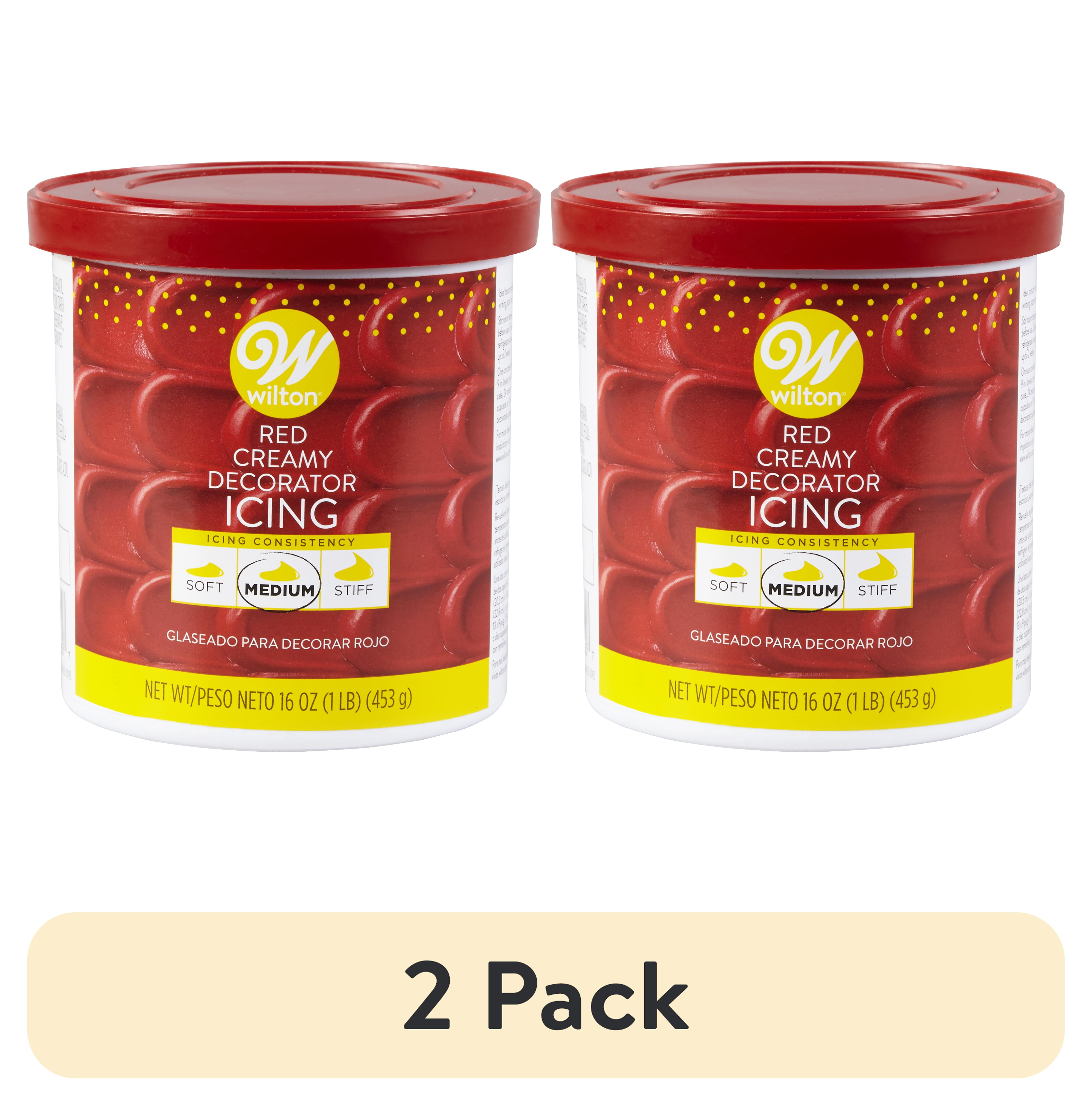 (2 pack) Wilton Red Buttercream Frosting 16 oz. Tub, Ready-to-Use ...