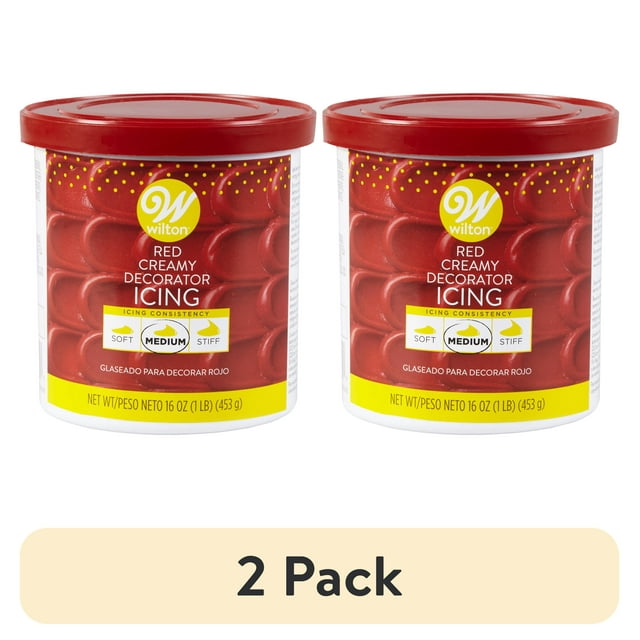 (2 pack) Wilton Red Buttercream Frosting 16 oz. Tub, Ready-to-Use ...
