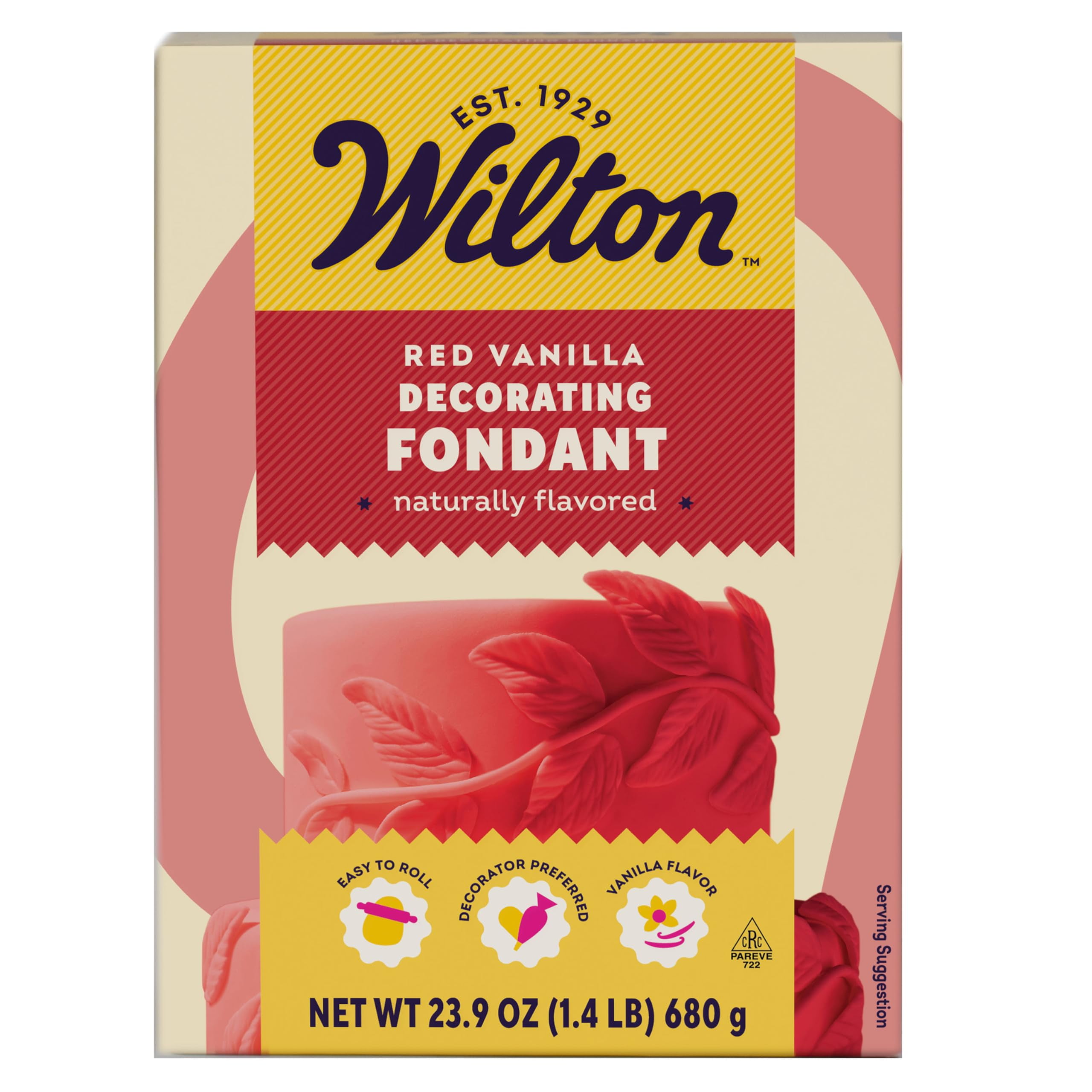 Wilton Red Fondant for DEF29 Cake Decorating Premade, Vanilla Flavored ...