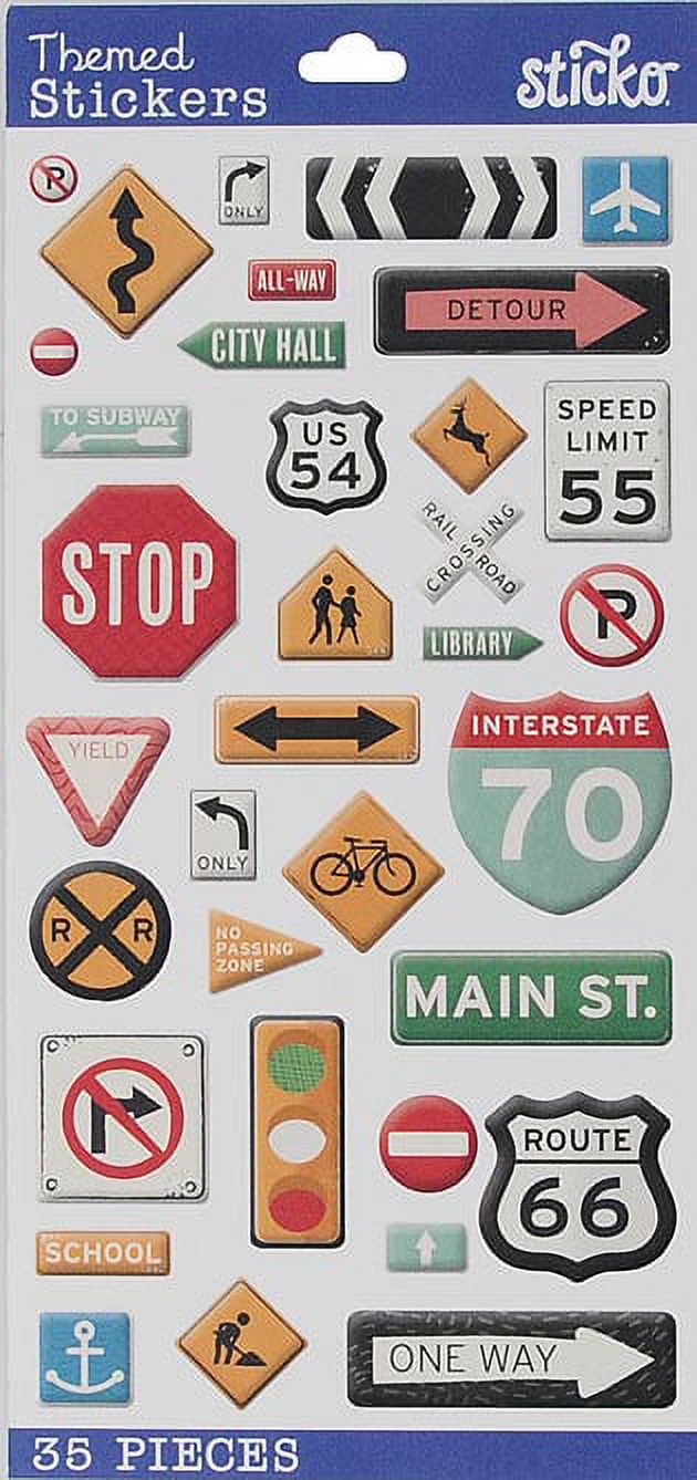 Wilton Road Signs Stickers, 35 Piece - Walmart.com