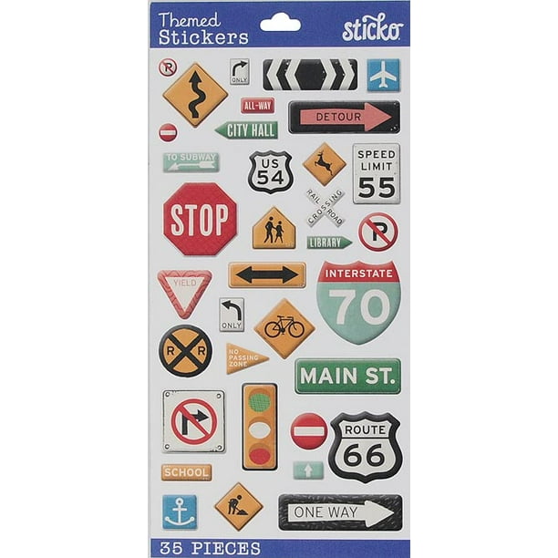 Wilton Road Signs Stickers, 35 Piece - Walmart.com