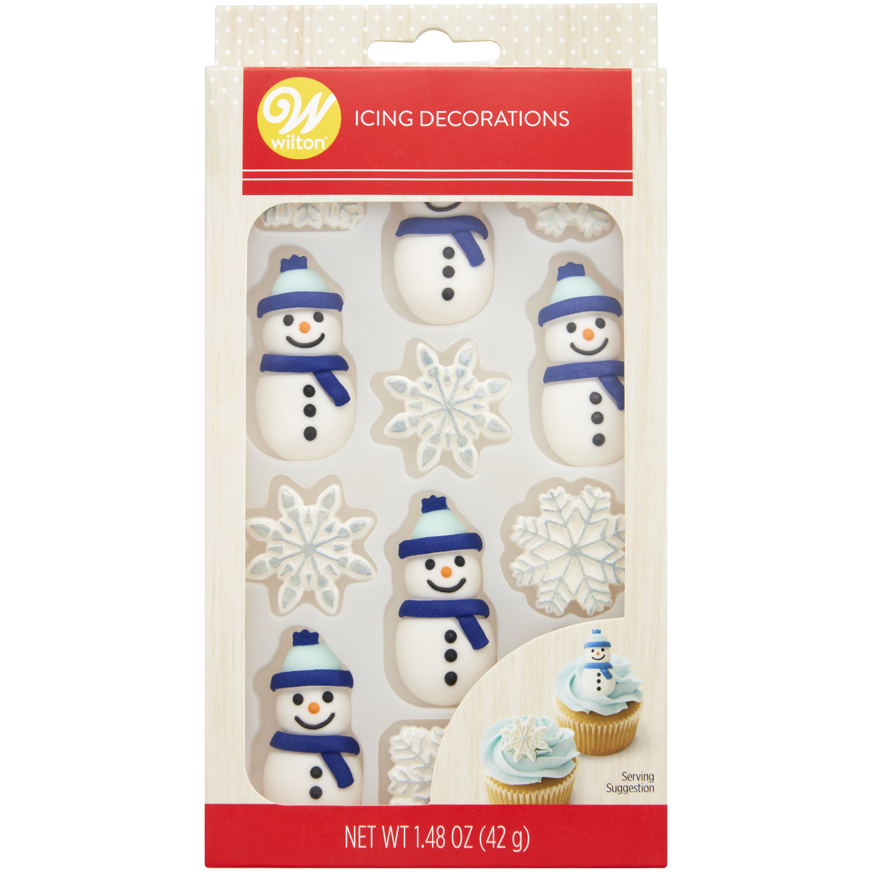 Wilton Royal Icing Decorations, Snowman and Snowflakes 12 Count ...