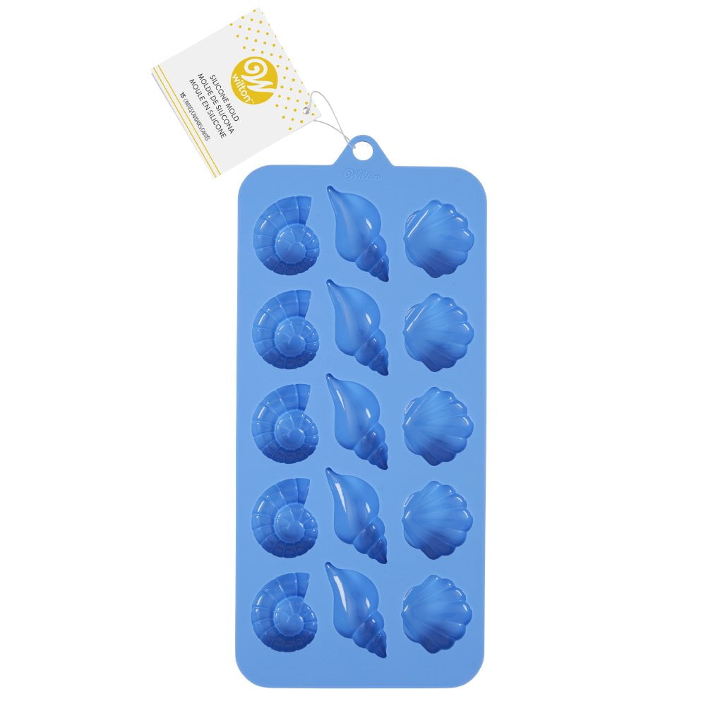 Wilton Baking Sea Shell Chocolate Cake Silicone Candy Mold, 15 Count ...