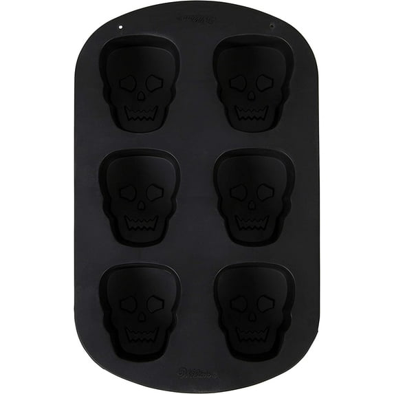 Wilton Silicone Halloween Skull, 6 Cavity Candy Mold, 2105-0-0847 ...