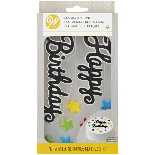Wilton Stars and Happy Birthday Icing Decorations, 15-Piece - Walmart ...
