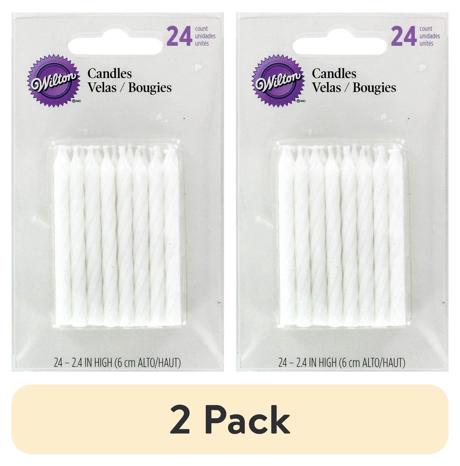 (2 pack) Wilton Unscented White Birthday Candles, (2.5") 24 Pieces ...