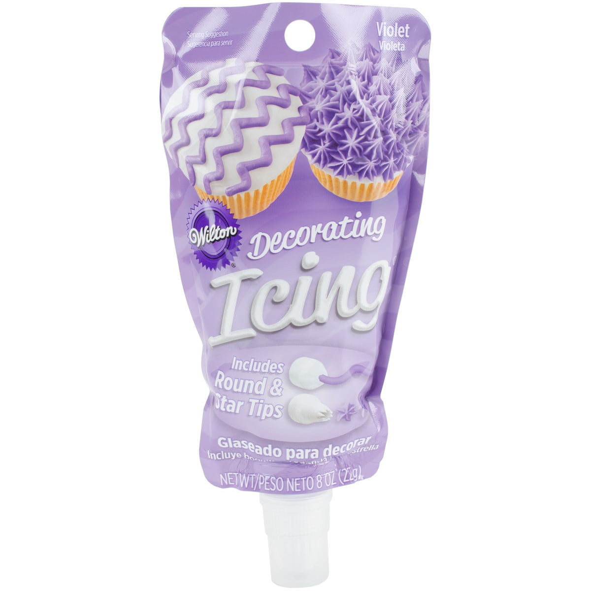 Wilton Vanilla Flavored Icing Pouch with Tips, Purple - Walmart.com