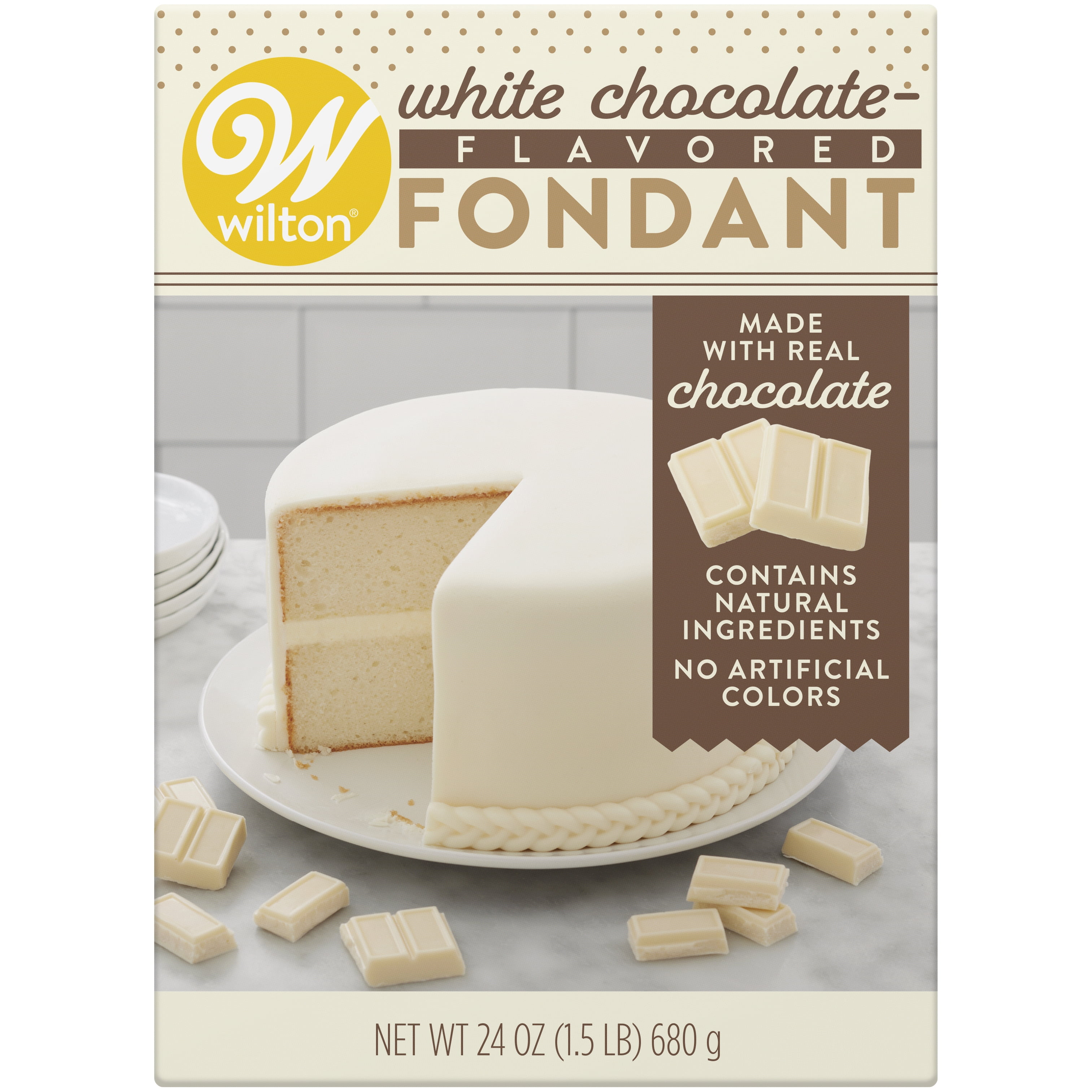 Wilton White Chocolate-Flavored Premade Fondant for Cake Decorating, 24 ...
