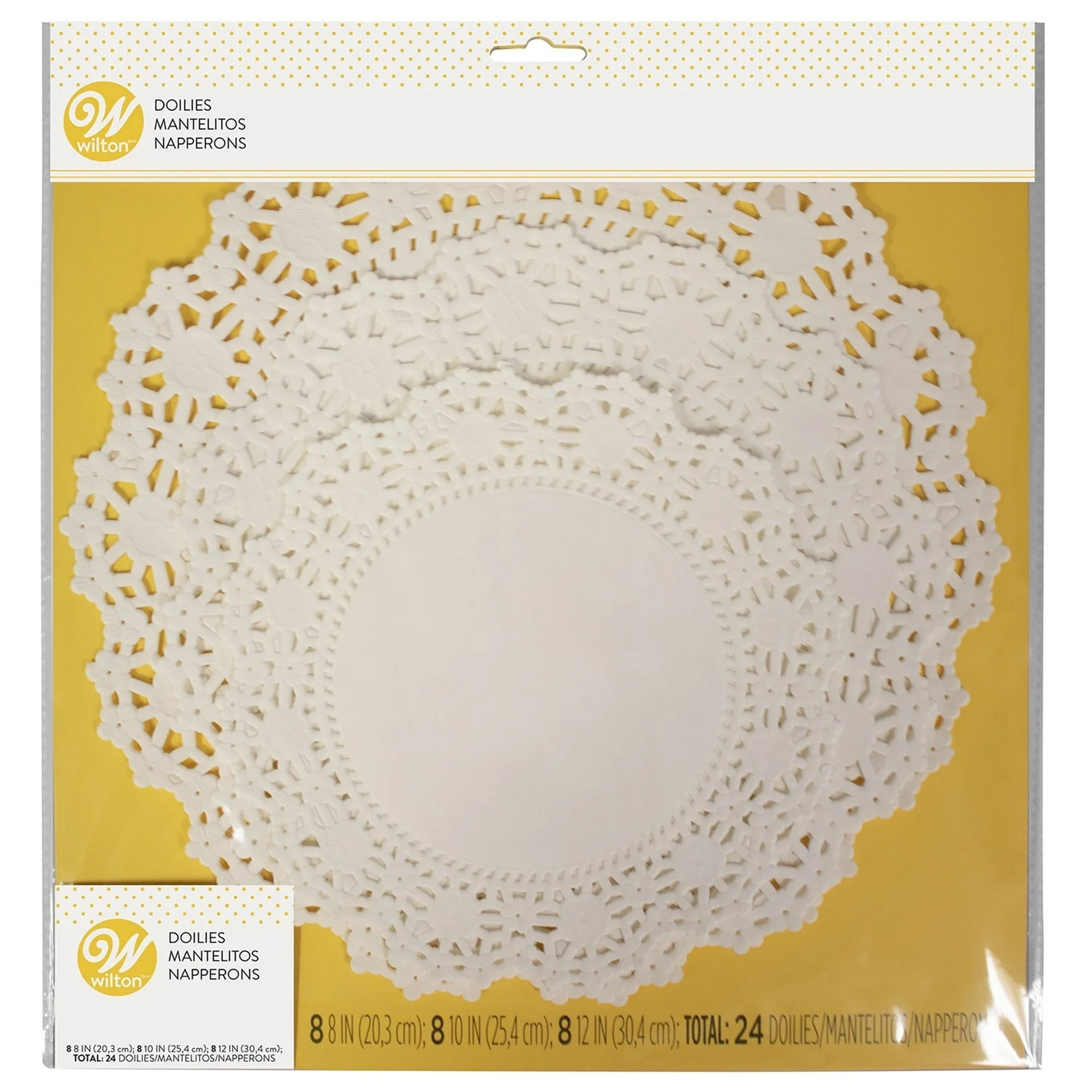Wilton White Paper Doilies 8-inch 10-inch & 12-inch 24-Count Multipack ...