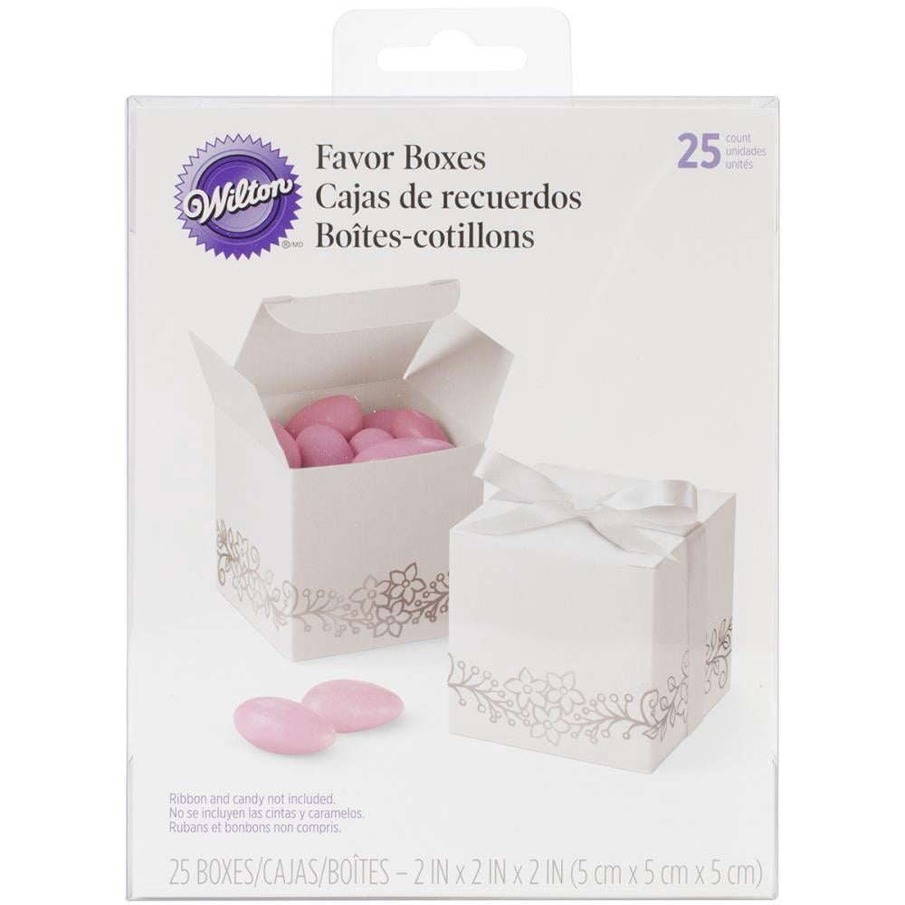 Wilton® White Silver Foil Favor Boxes - Walmart.com