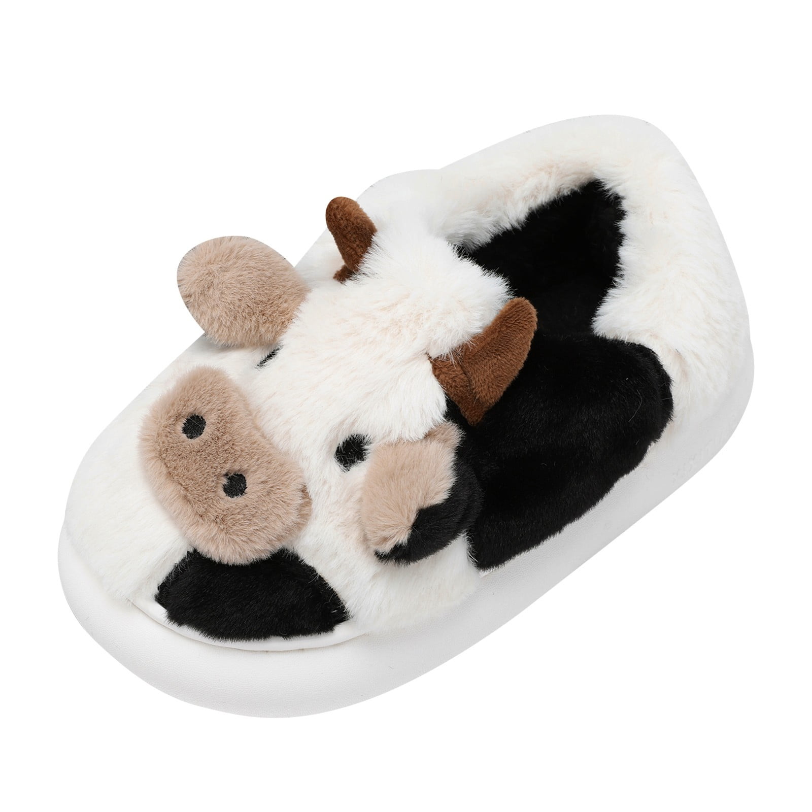 Wilucolt Boys Slippers Kids Shoes Bedroom Home Cartoon Cow Cotton Shoes Winter Indoor Outdoor ...