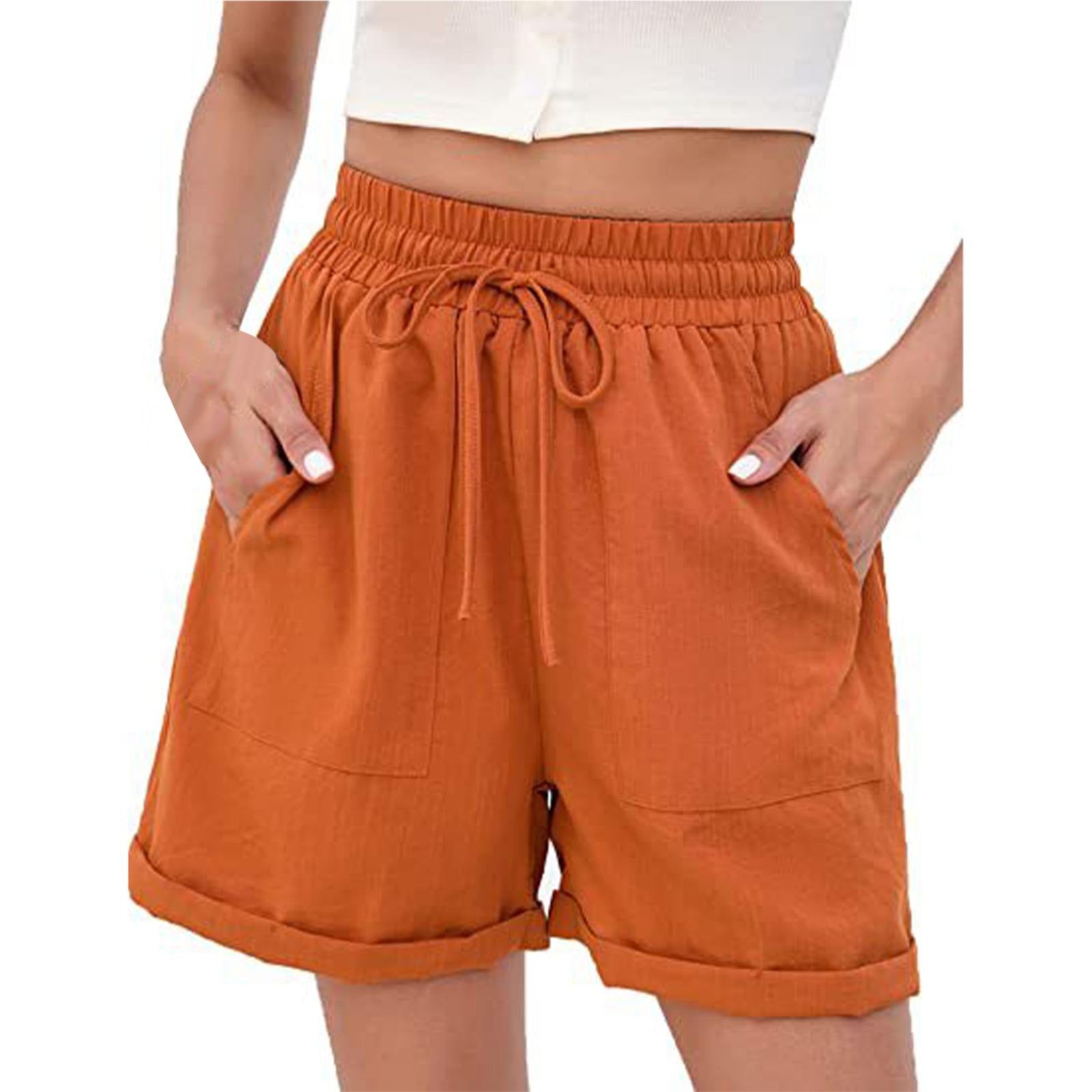 Wilucolt Womens Shorts Womens Fashion Shorts High Waist Wide Leg Drawstring Shorts Home Casual