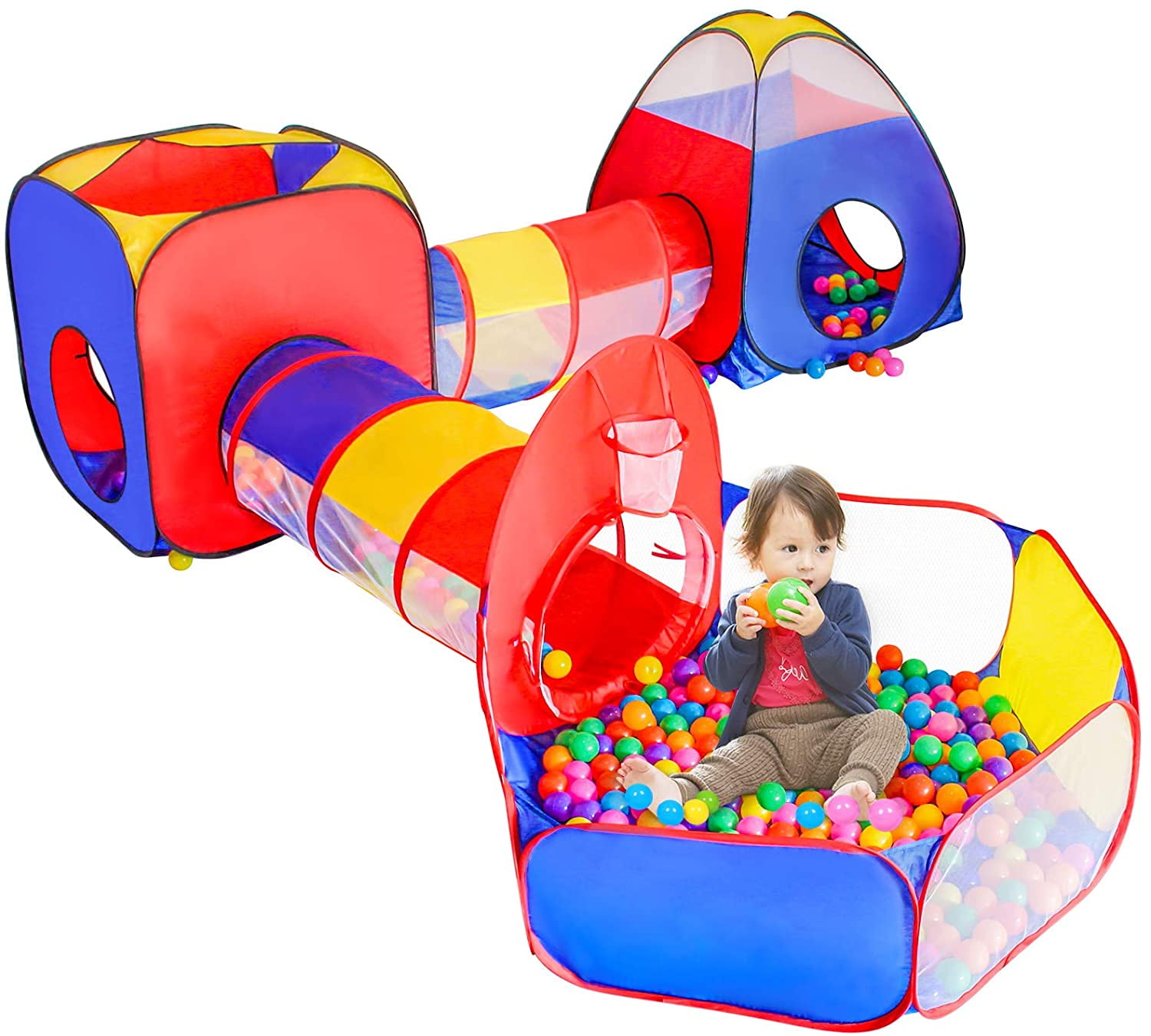 Wilwolfer 5pc Pop up Ball Pit with Crawl Tunnel, Play Tent for Baby ...