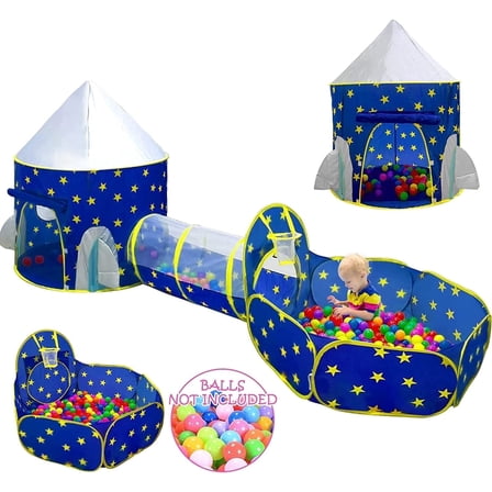Costway Children's Indoor/Outdoor Princess Play Tent with 100 Play ...