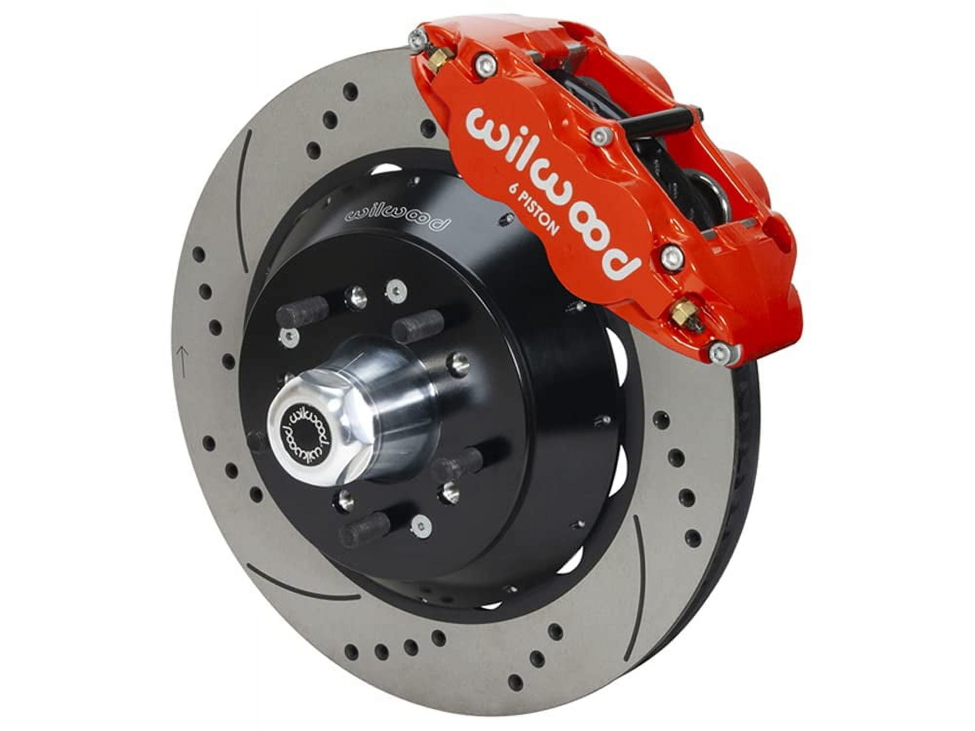Wilwood 140-10641-DR AERO6 Front Hub Big Brake Kit,14",Drilled-Red WWE ...