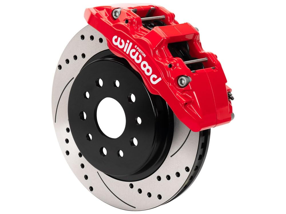 Wilwood 140-17000-DR AERO6-DM Front Big Brake Kit with Red Calipers and ...