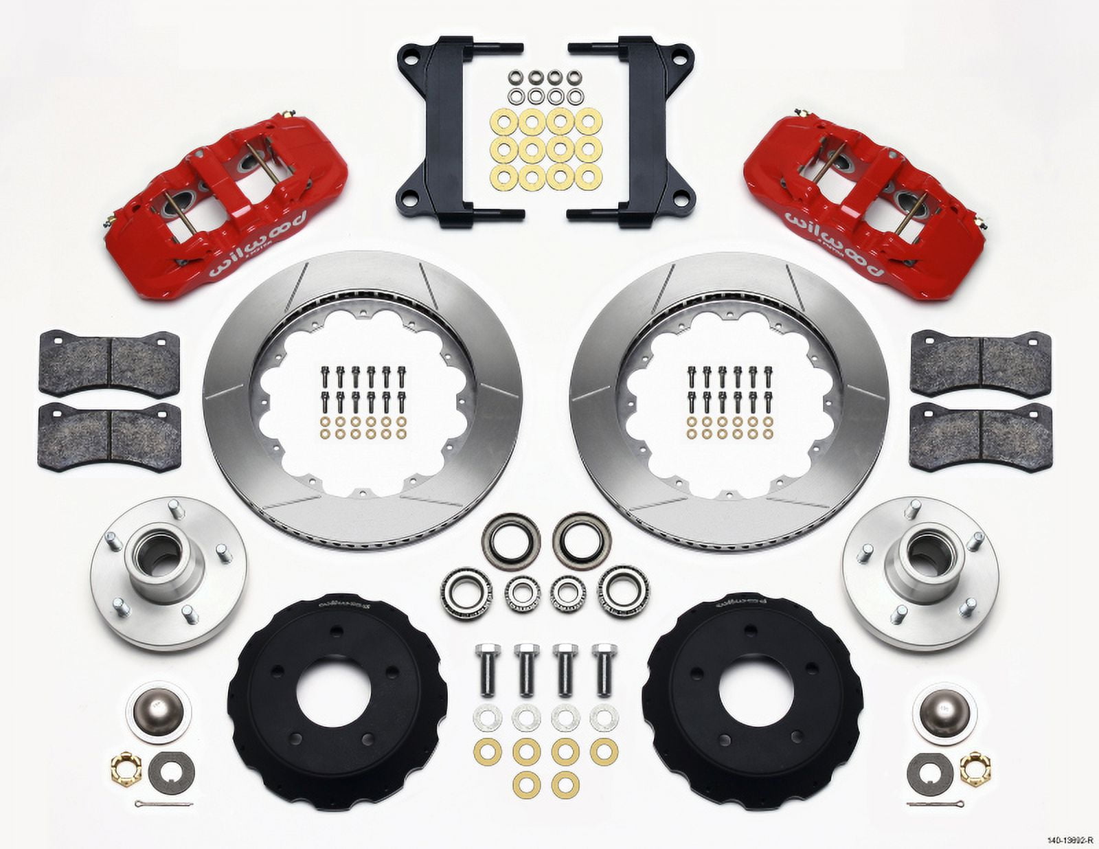 Wilwood AERO6 Front Hub Kit 14.00-Red Chevy C-10 60-87 CPP Drop Spindle ...