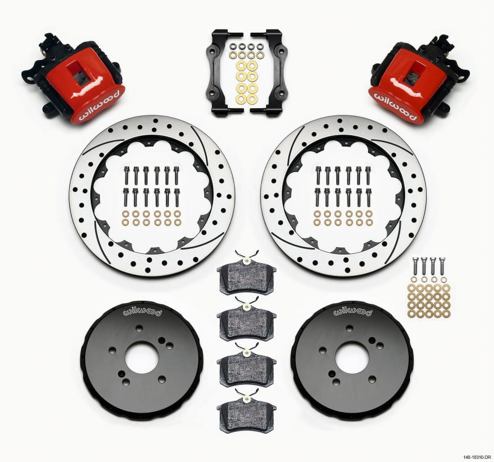 Wilwood Combination Parking Brake Rear Kit 12.88in Drilled Red Honda ...
