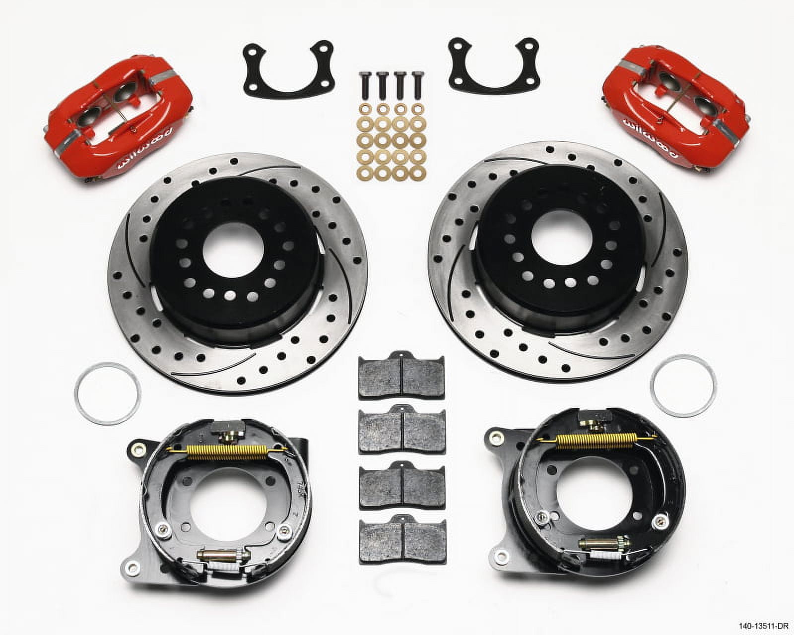 Wilwood Forged Dynalite P/S Park Brake Kit Drilled Red BOP Axle 2.75in ...