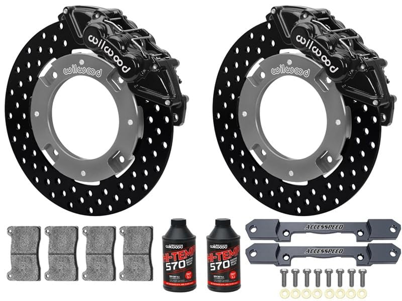 Wilwood Front UTV Big Brake Kit Combo with Black Calipers, Drilled ...