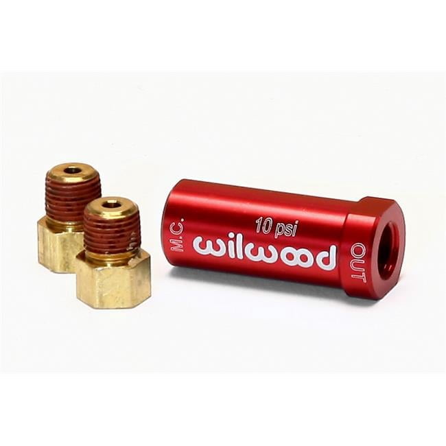 Wilwood Red 10 PSI Residual Pressure Valve with Fittings - Red ...