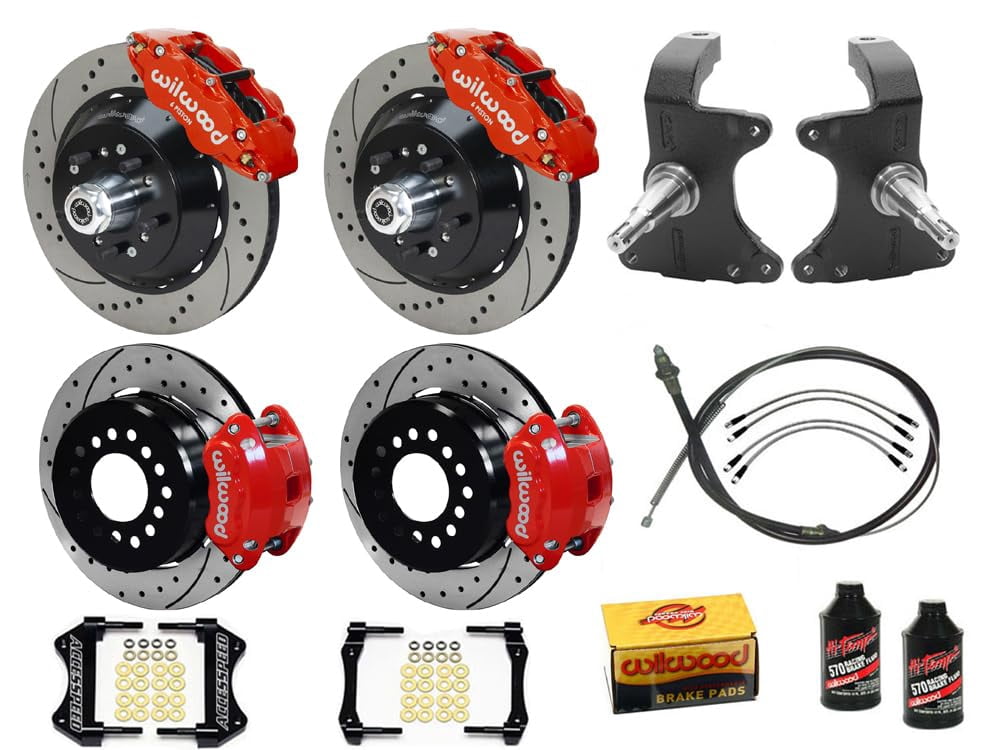 Wilwood SL6R 13" Front & D154 12" Rear Big Brake Kit Combo With 2" Drop ...