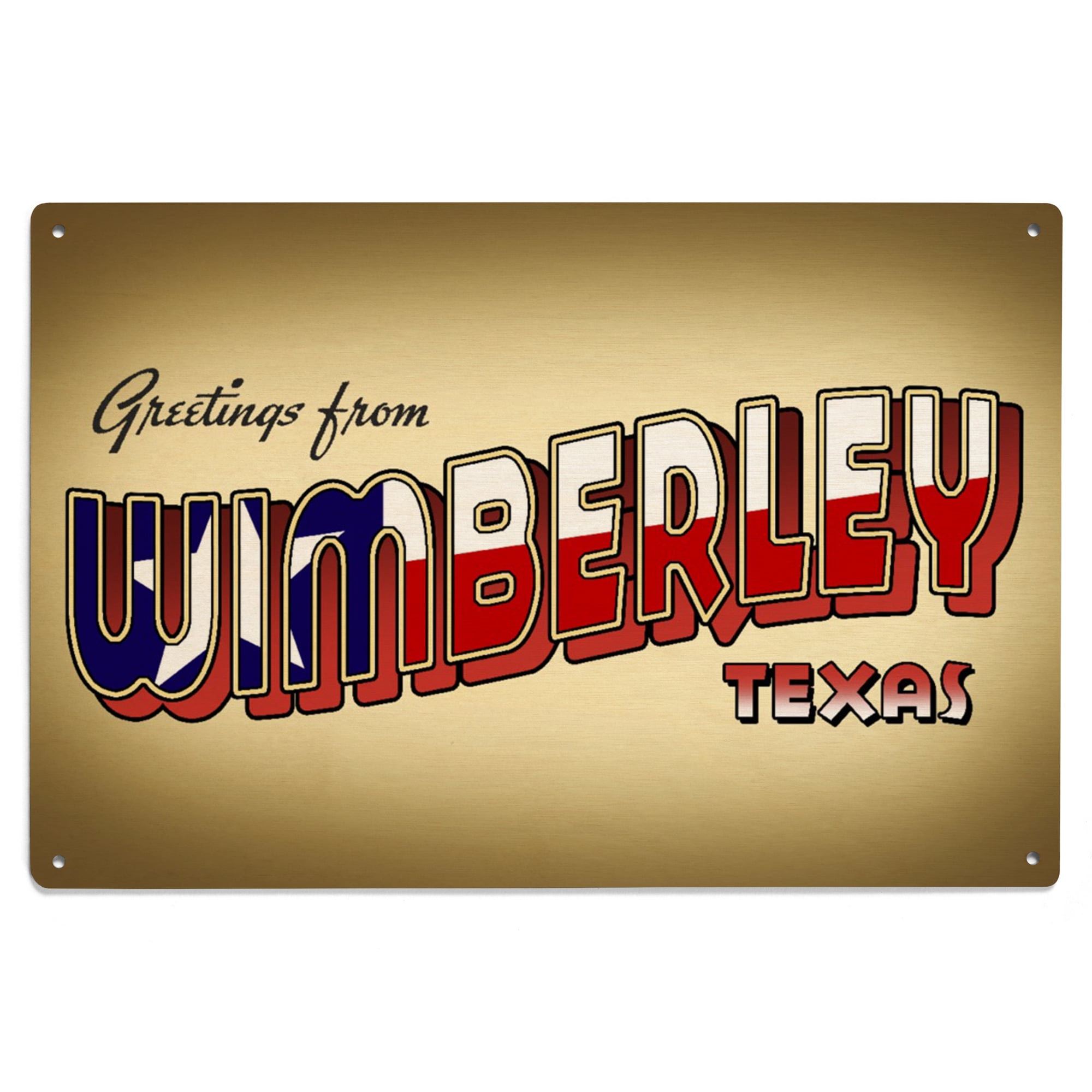Wimberly, Texas, Greetings From Wimberly, Big Letters and Texas Flag ...