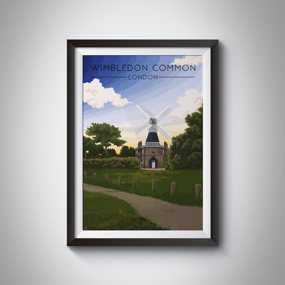 Wimbledon Common London Poster, Southwest London Travel Print, Putney ...