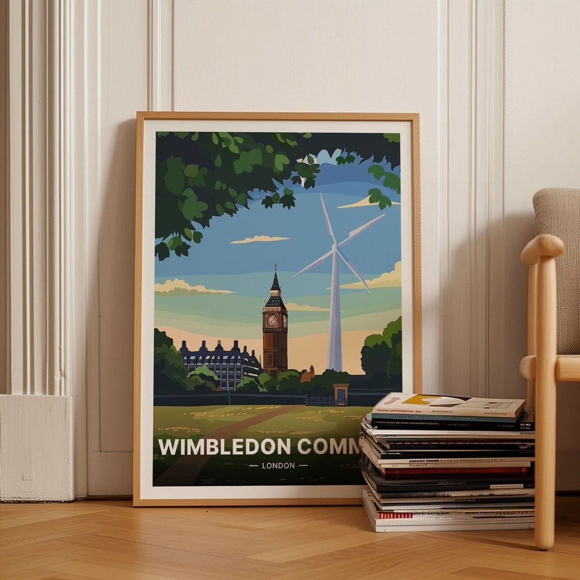 Wimbledon Common London Travel Poster, Southwest London Scenic ...