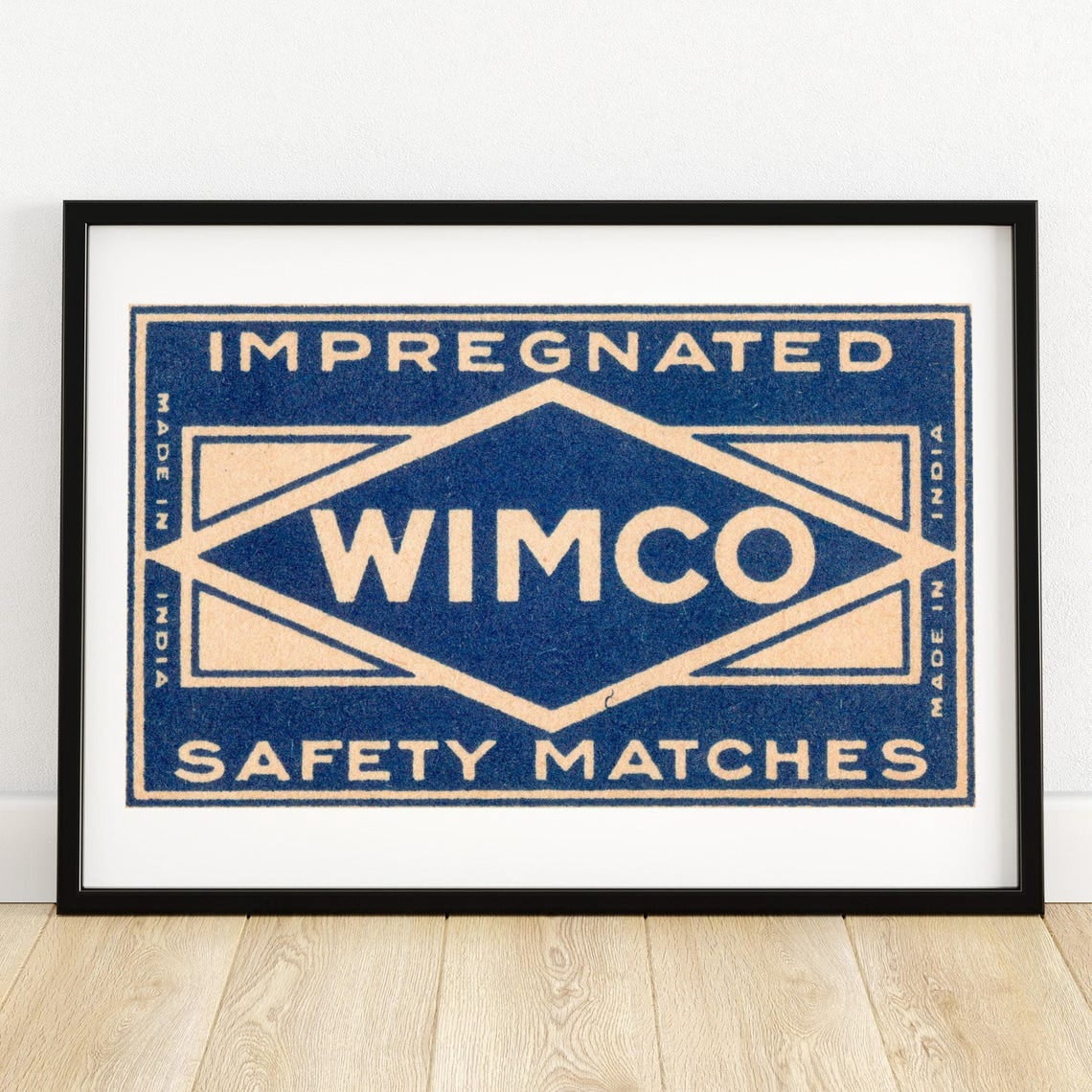 Wimco Safety Matches Art Print Vintage Indian Matchbox Label Home Decor ...