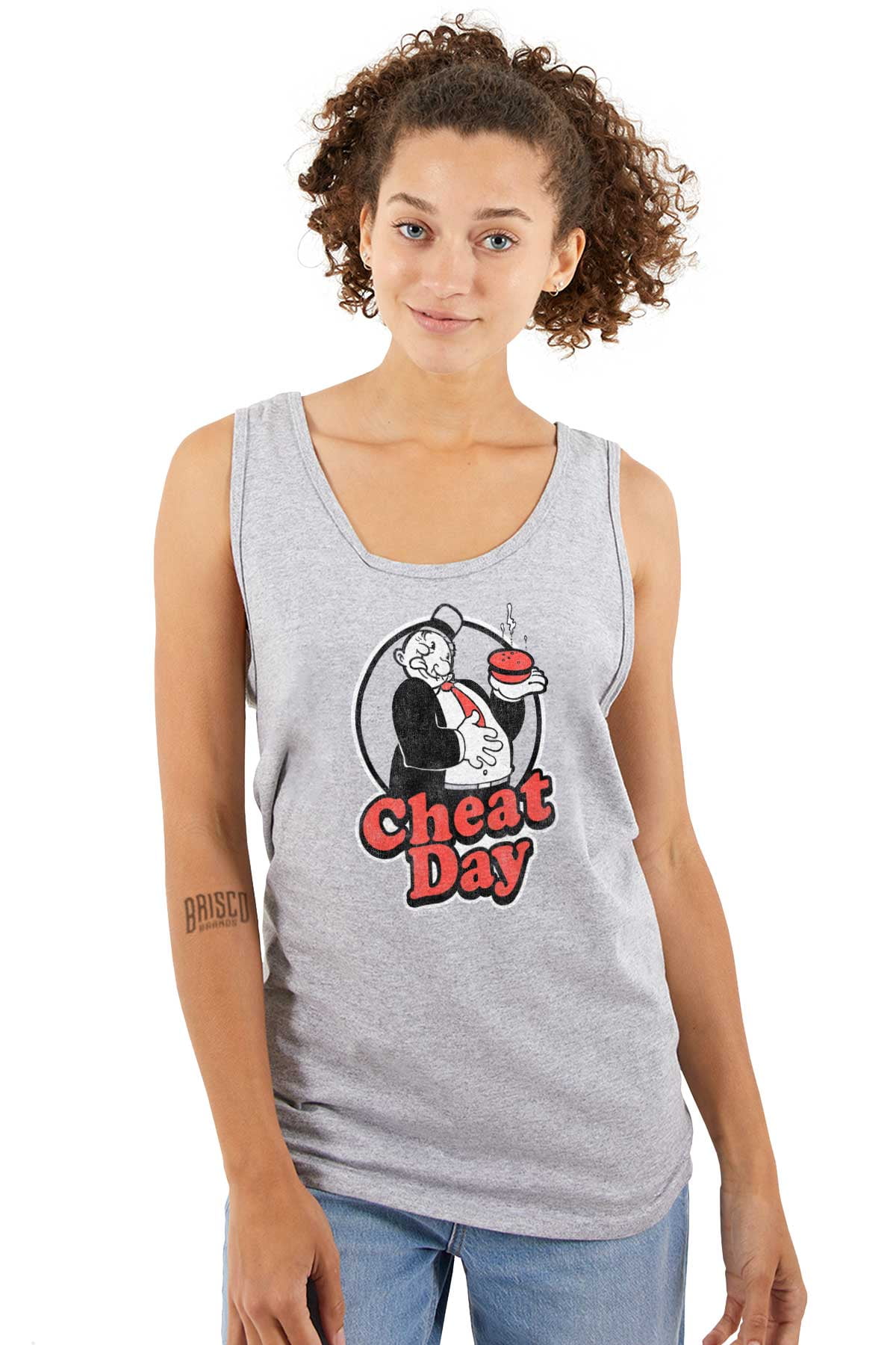 Wimpy Cheat Day Popeye Sailor Man Tank Top T Shirts Men Women Brisco Brands L - Walmart.com