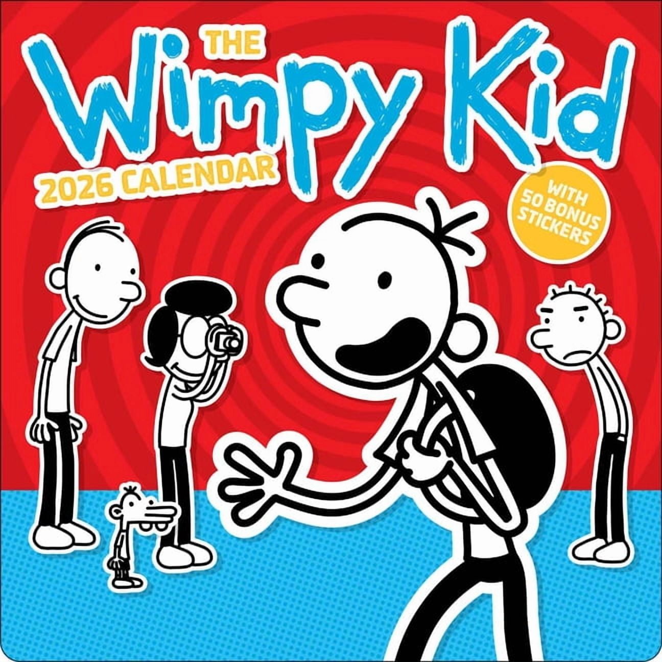 Wimpy Kid 2026 Wall Calendar with 50 Bonus Stickers, (Paperback ...