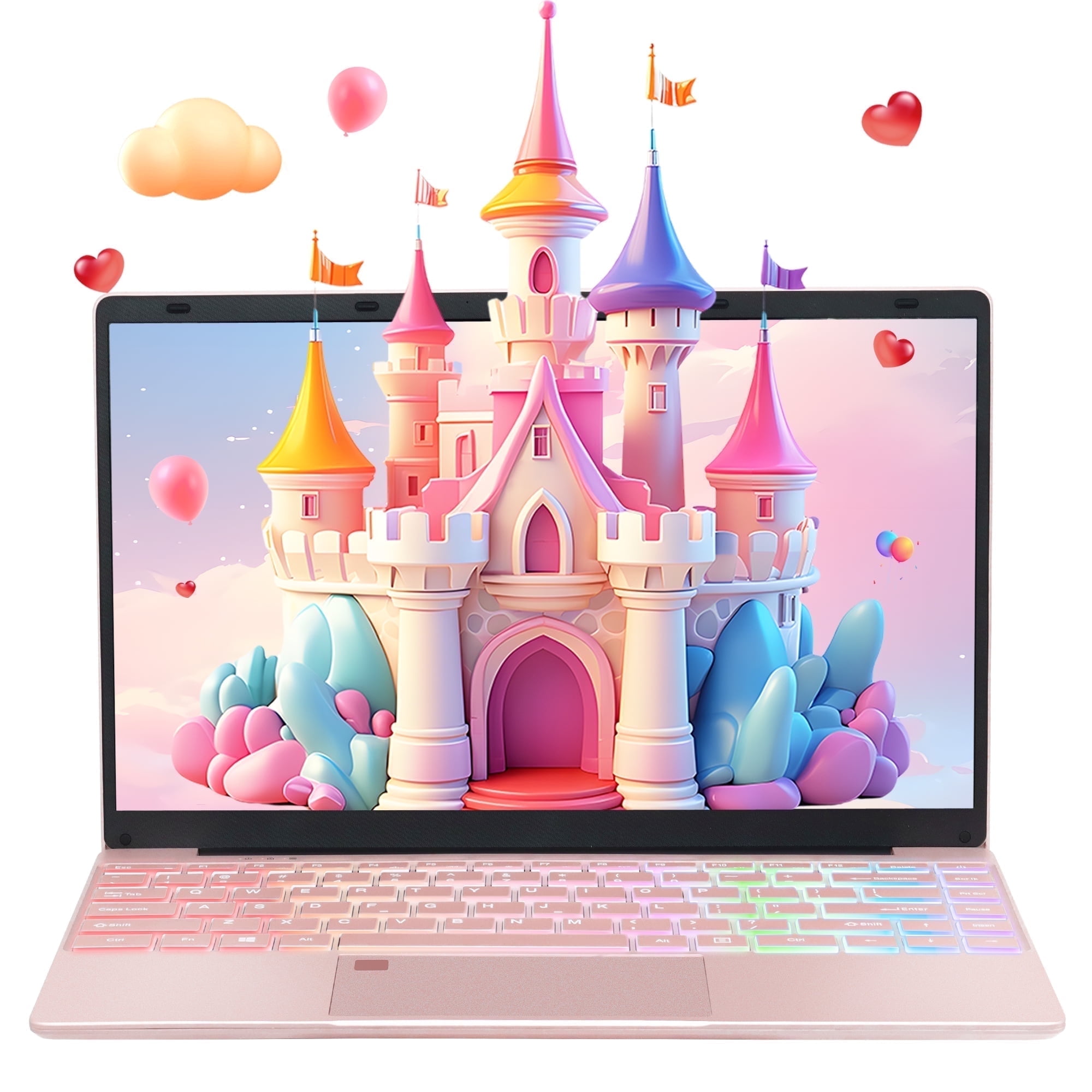 14" Rose Gold Laptop with 2.5K UHD (2560x1440) IPS Display, Celeron N95 ...