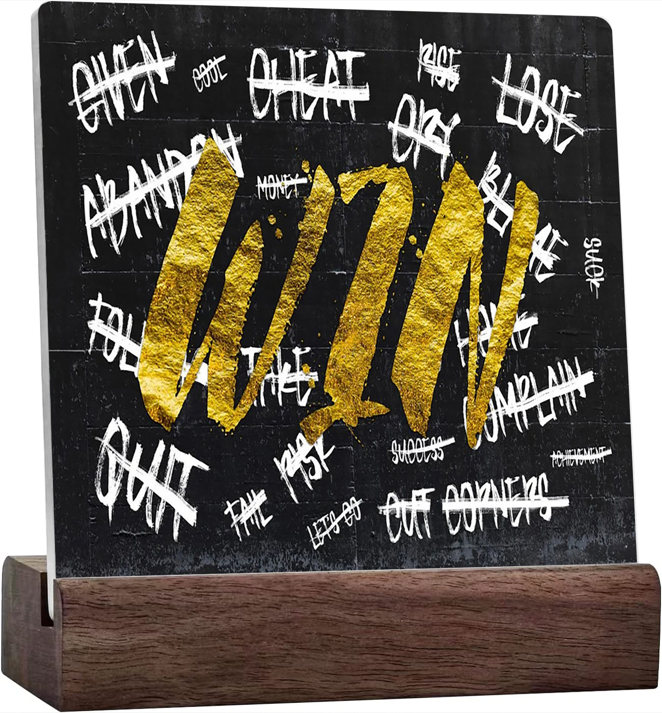 Win Inspirational Ceramic Table Plaque Office Desk Decor Positive Thank ...