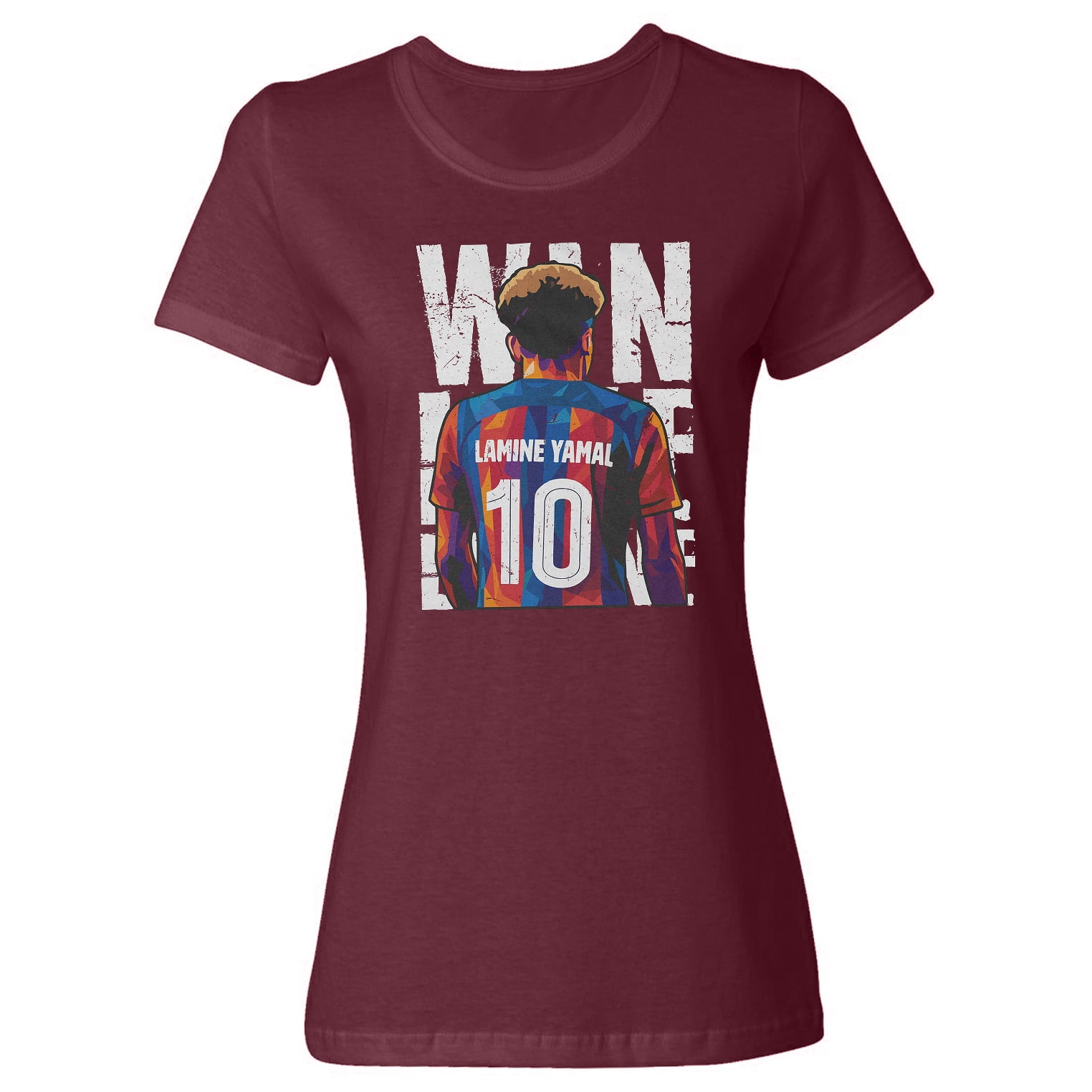 Win Like Lamine - Barcelona New No. 10 Tribute Ladies' Crewneck T-Shirt ...