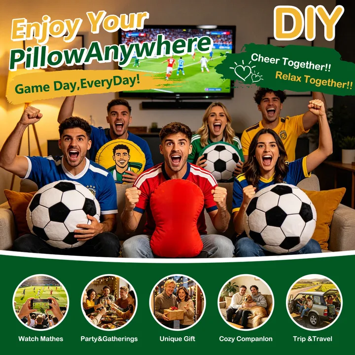 Win s Way Custom Shape Pillow Gifts for Soccer Fans Pillow Personalized ...